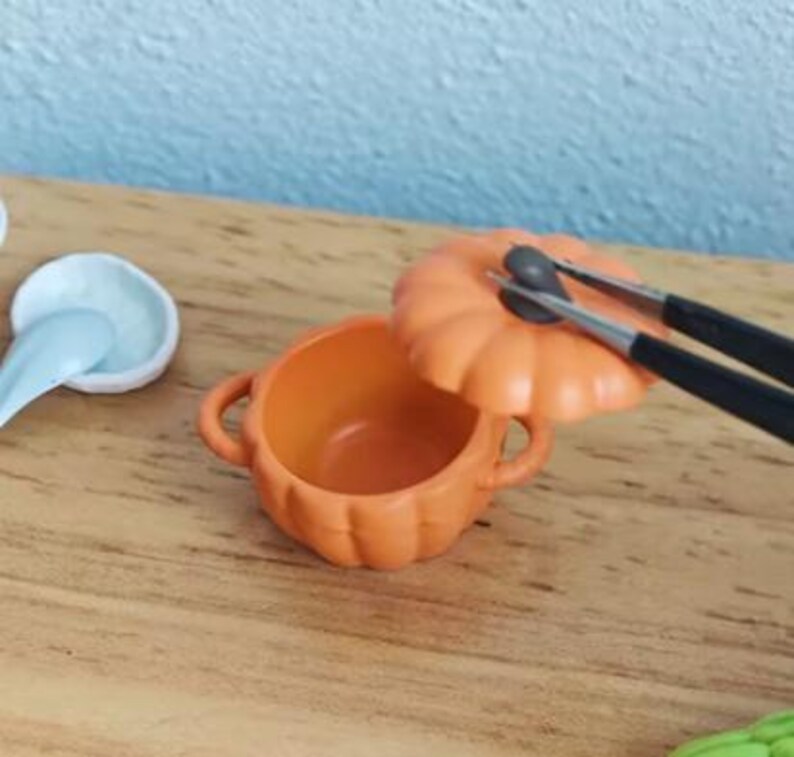 Miniature Ceramic Pumpkin Jar: Dollhouse Halloween Decor - Etsy