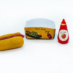Miniature Hot Dog Stand Pretend Vendor Cart Market Stand Doll ...