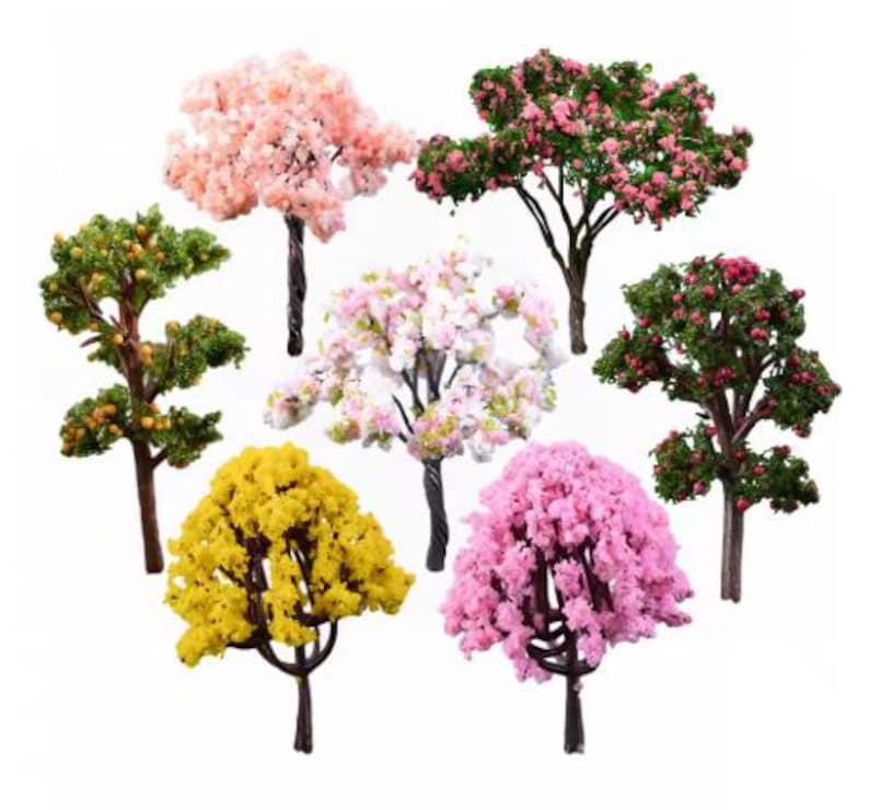 Miniature Landscaping Trees Set of 7 Scale Model Trees - Etsy