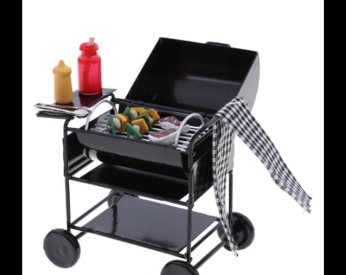 Dollhouse Miniature Grill / Elf Doll / 1:12 Scale BBQ Grill / Diorama ...