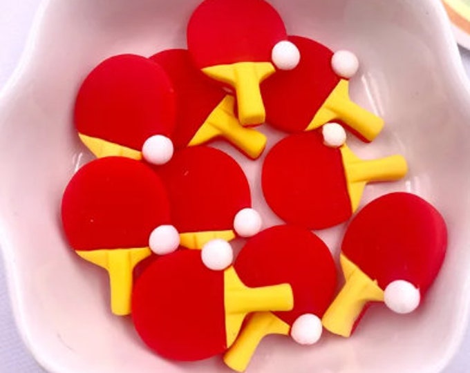 Miniature Ping Pong Paddle Dollhouse Sports Accessorie Cupcake Topper ...