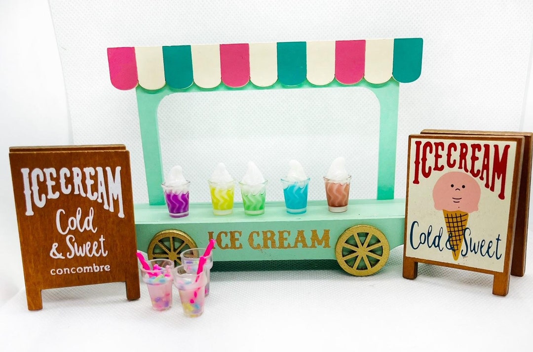 Elf Ice Cream Prop Miniature Ice Cream Elf Doll Prop Ice Cream Truck 12 ...