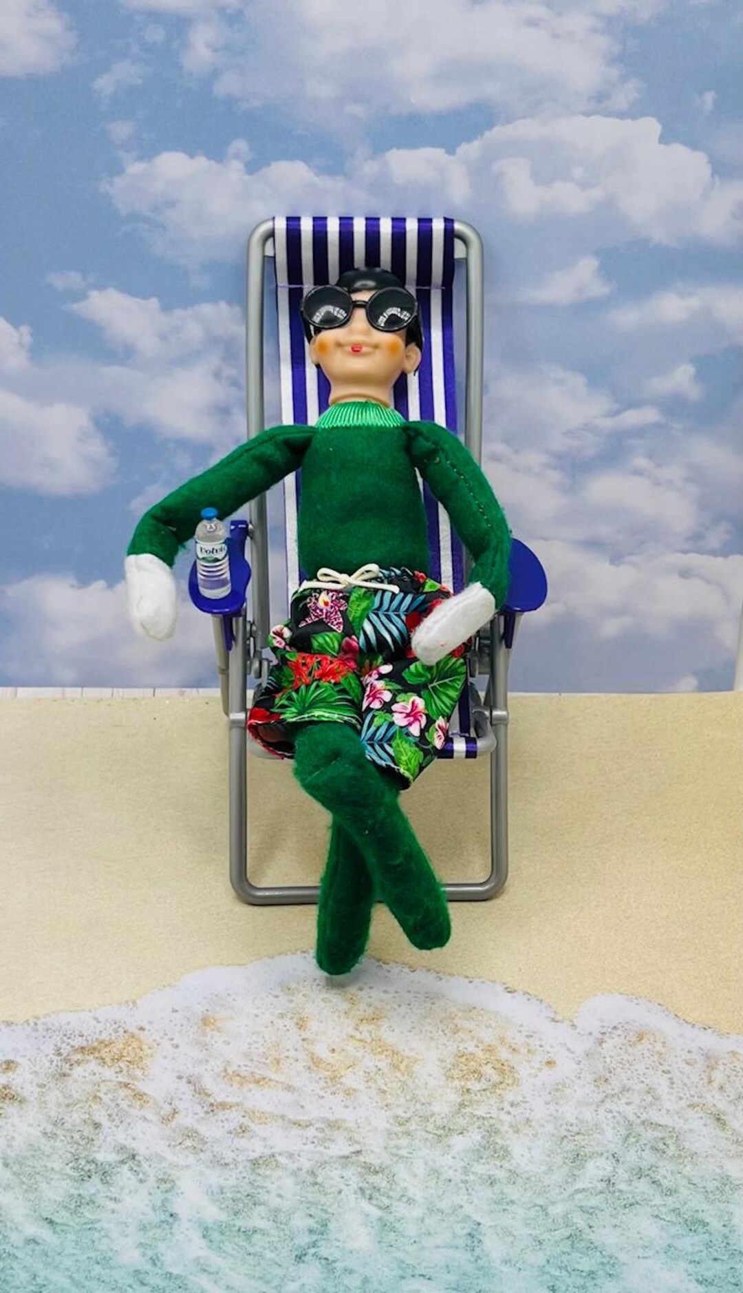 Elf Doll Lounge Chair, Beach Chair for Dolls, Miniature Sunglasses, Elf ...