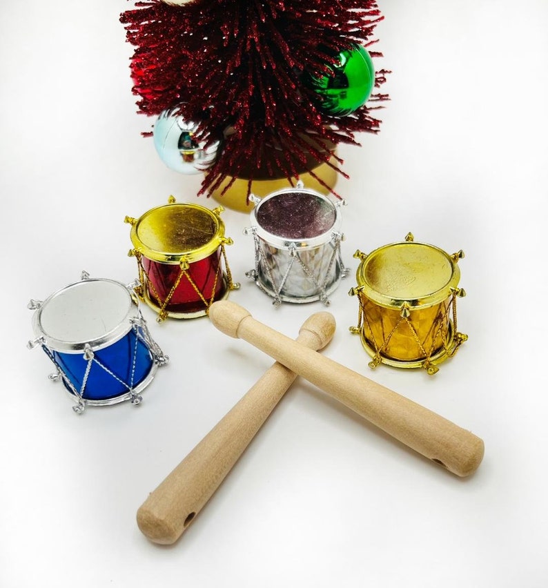 Miniature Drum Set With Wood Drumsticks: Dollhouse Music Scene Prop - Etsy
