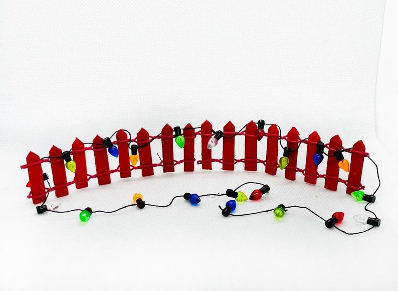 Elf Outdoor Scene Elf Props Christmas Lights Mini Fence - Etsy