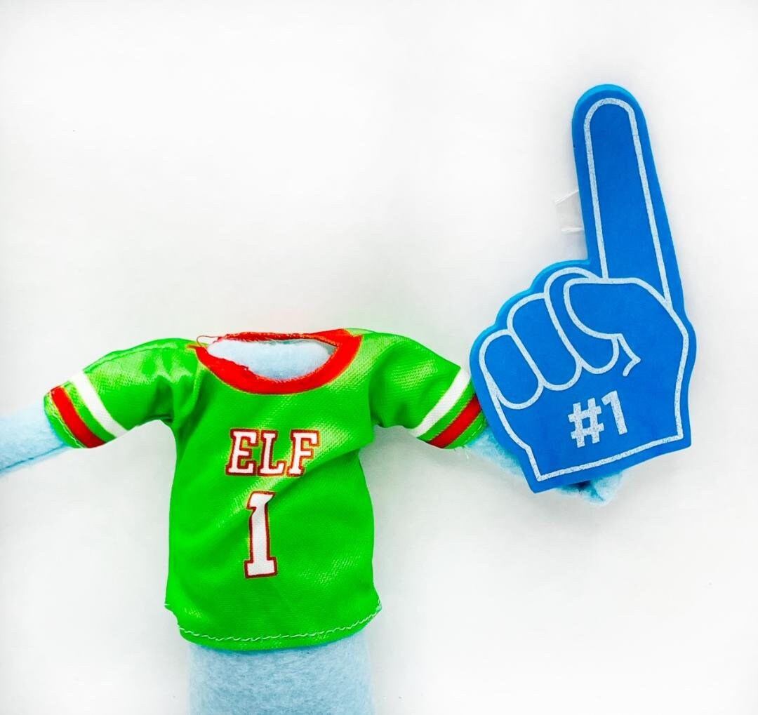 Elf Sports Shirt and Miniature Foam Finger Doll Sports Fan Accessory - Etsy