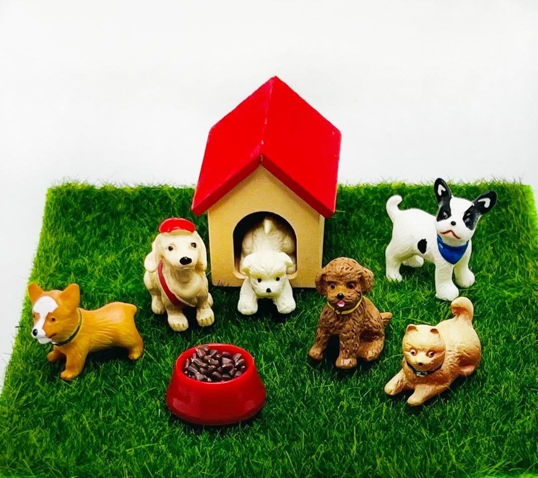 Dollhouse Dog House Miniature Resin Dogs Animals for Dollhouse, Diorama ...