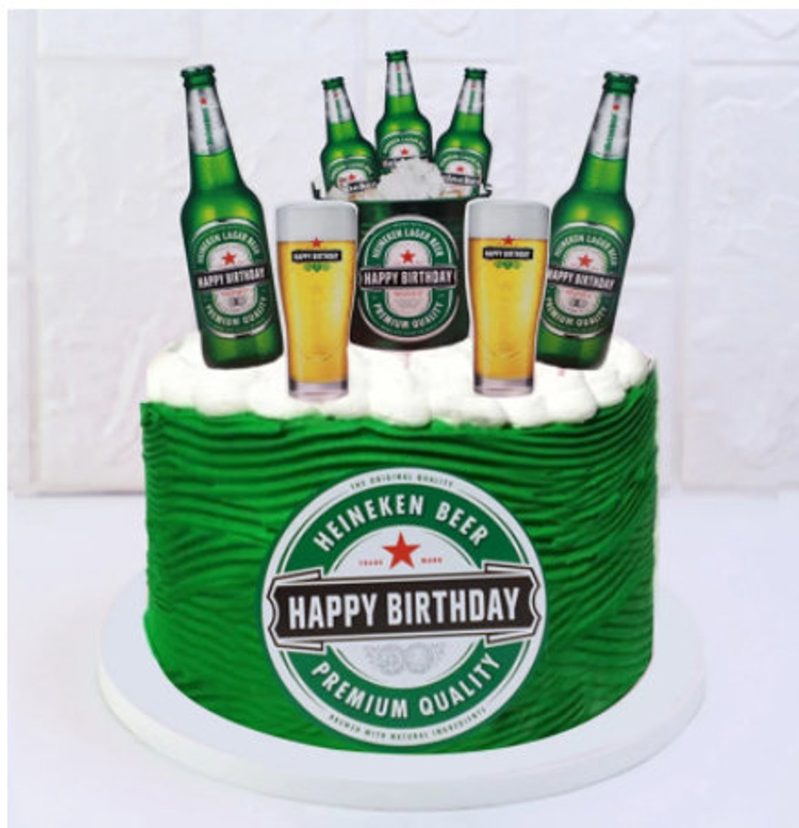 Heineken Beer Cake Topper Birthday Party Decorations Party | Etsy