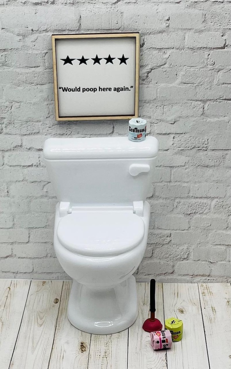 Miniature Doll Toilet: 1/6 Scale Dollhouse Bathroom Fixtures - Etsy UK