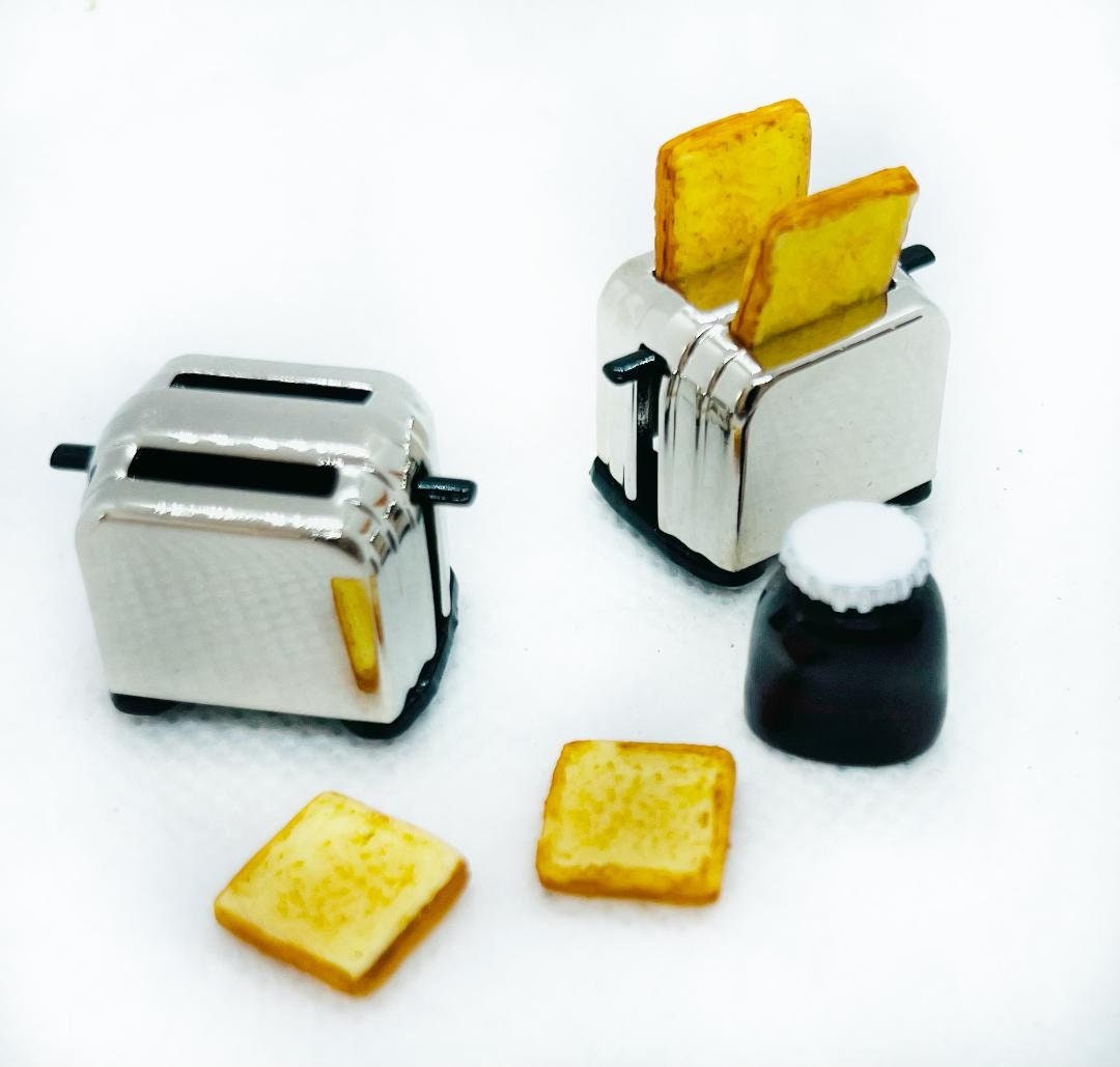 Dollhouse Toaster, Miniature Slices of Bread, Mini Jelly - Etsy