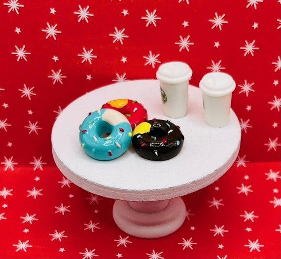 Donuts Elf Prop Miniature Flavored Resin Donuts Mini Coffee - Etsy
