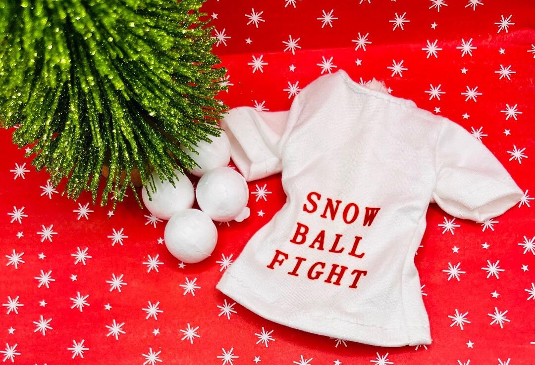 Elf Snow Ball Fight Shirt for 12" Dolls T-shirt Clothes for Dolls ...