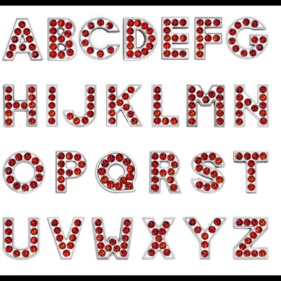 Red Rhinestone Slider Letters: 8mm DIY Custom Charms - Etsy