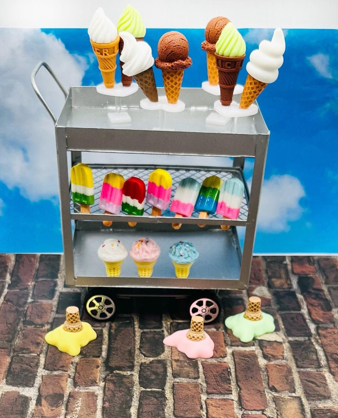 Ice Cream Cones 3D Elf Prop Dollhouse Accessory Mini Chocolate Ice ...