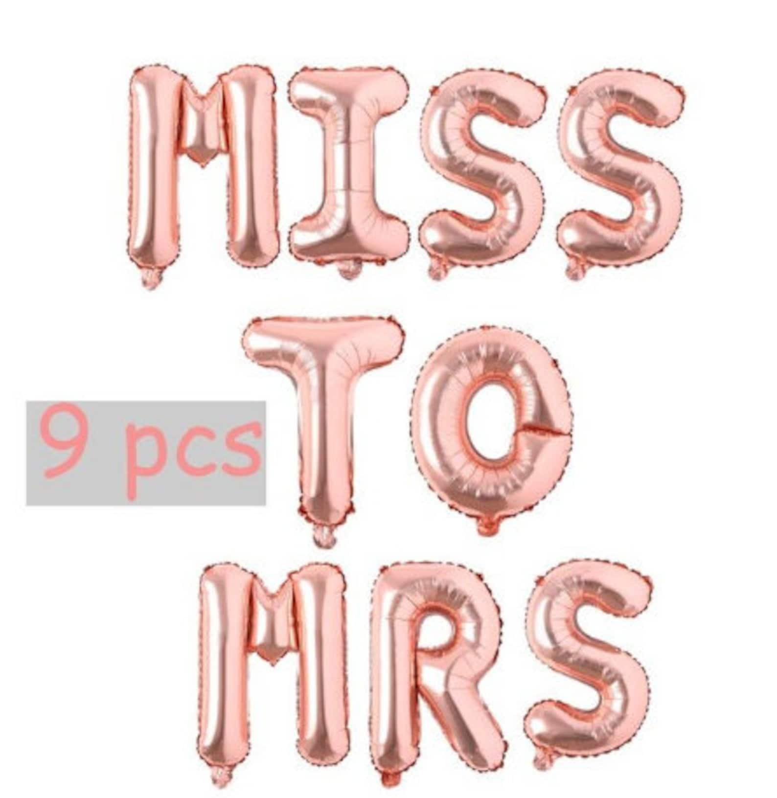 Miss to Mrs Rose Gold Balloon Banner Bachelorette Party Banner Wedding ...