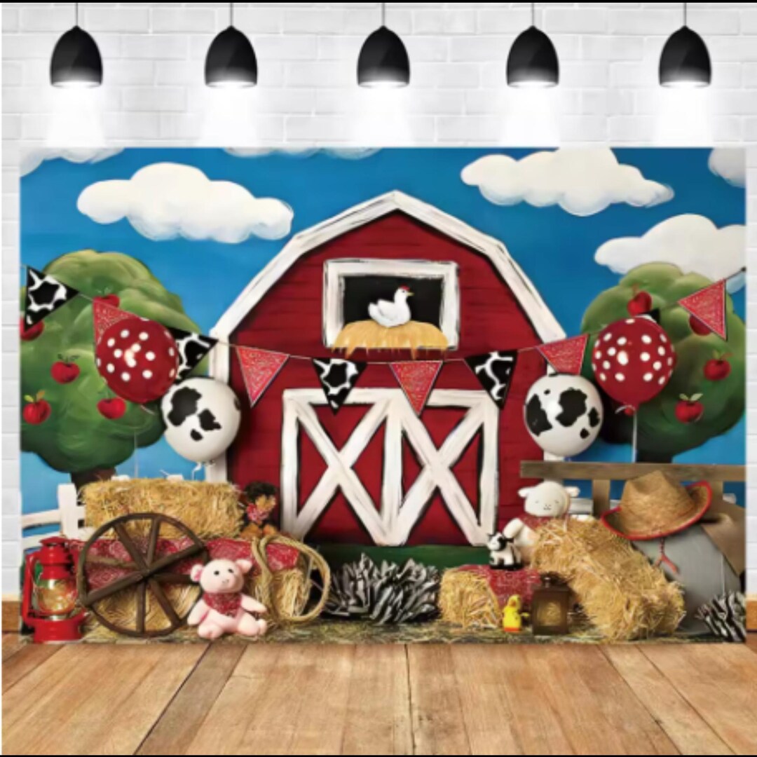 Barnyard Photography Backdrop / Country Red Barn Photo Shoot ...
