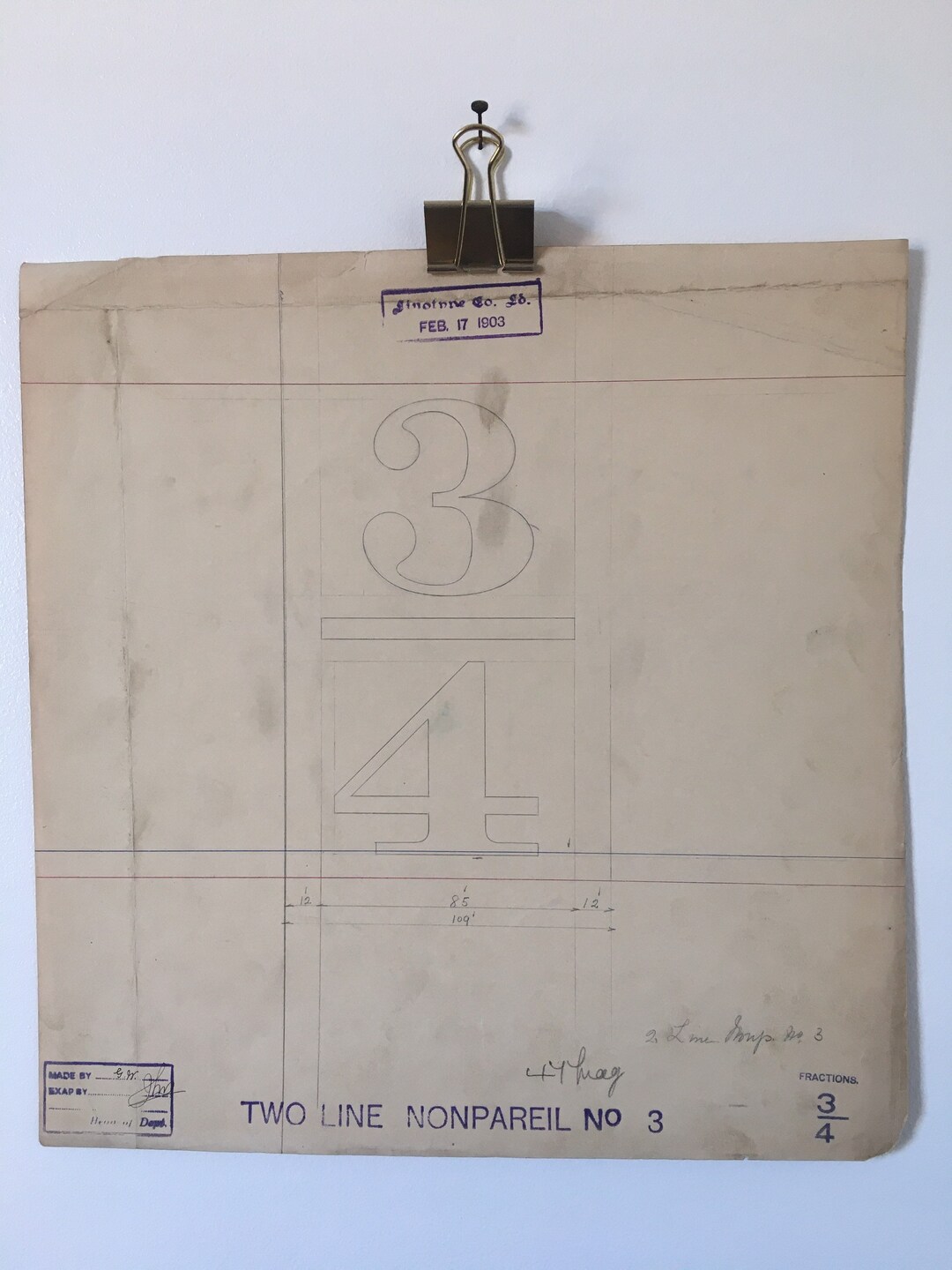 An Original Linotype Master Drawing Salvaged From the Linotype Foundry ...