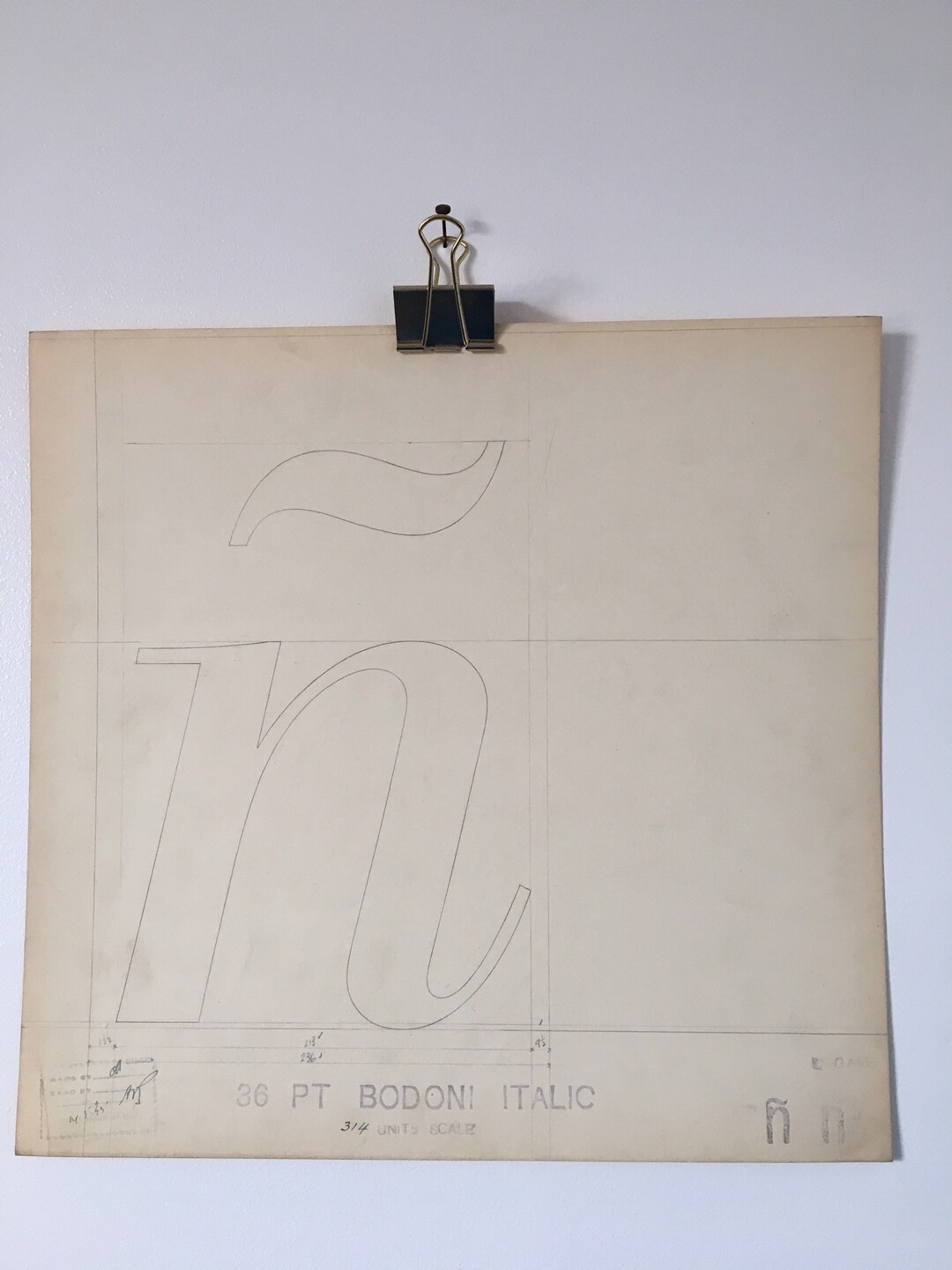 An Original Linotype Master Drawing Salvaged From the Linotype Foundry ...
