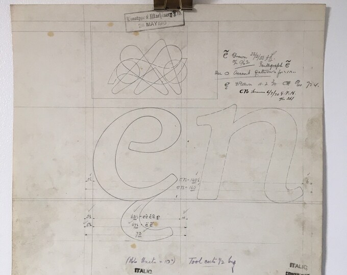 An Original Linotype Master Drawing Salvaged From the Linotype Foundry ...