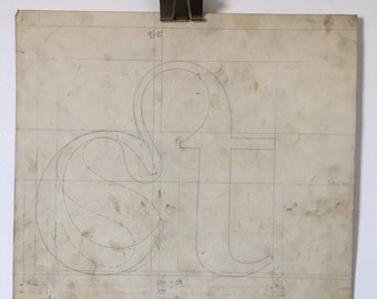 An Original Linotype Master Drawing Salvaged From the Linotype Foundry ...