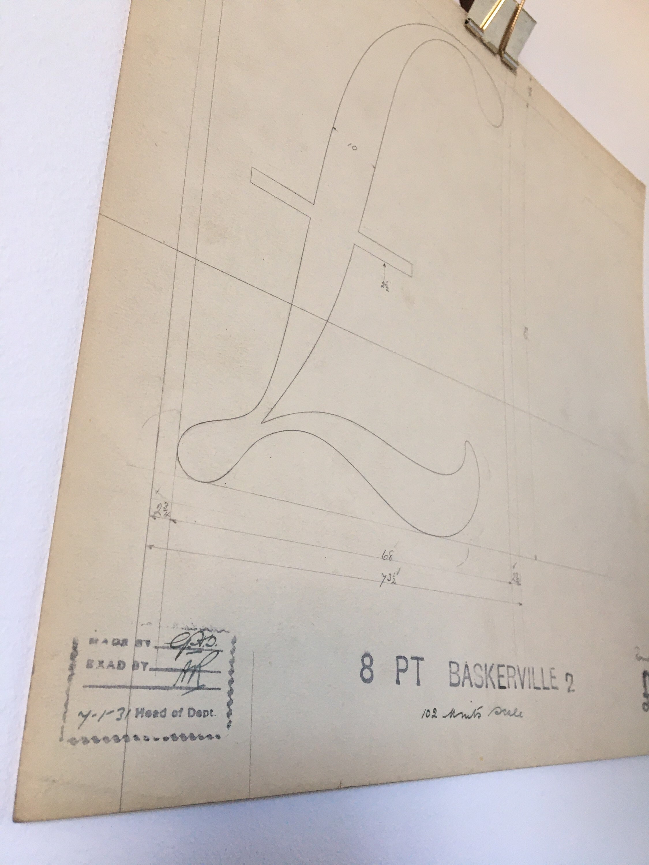 An Original Linotype Master Drawing Salvaged From the Linotype Foundry ...