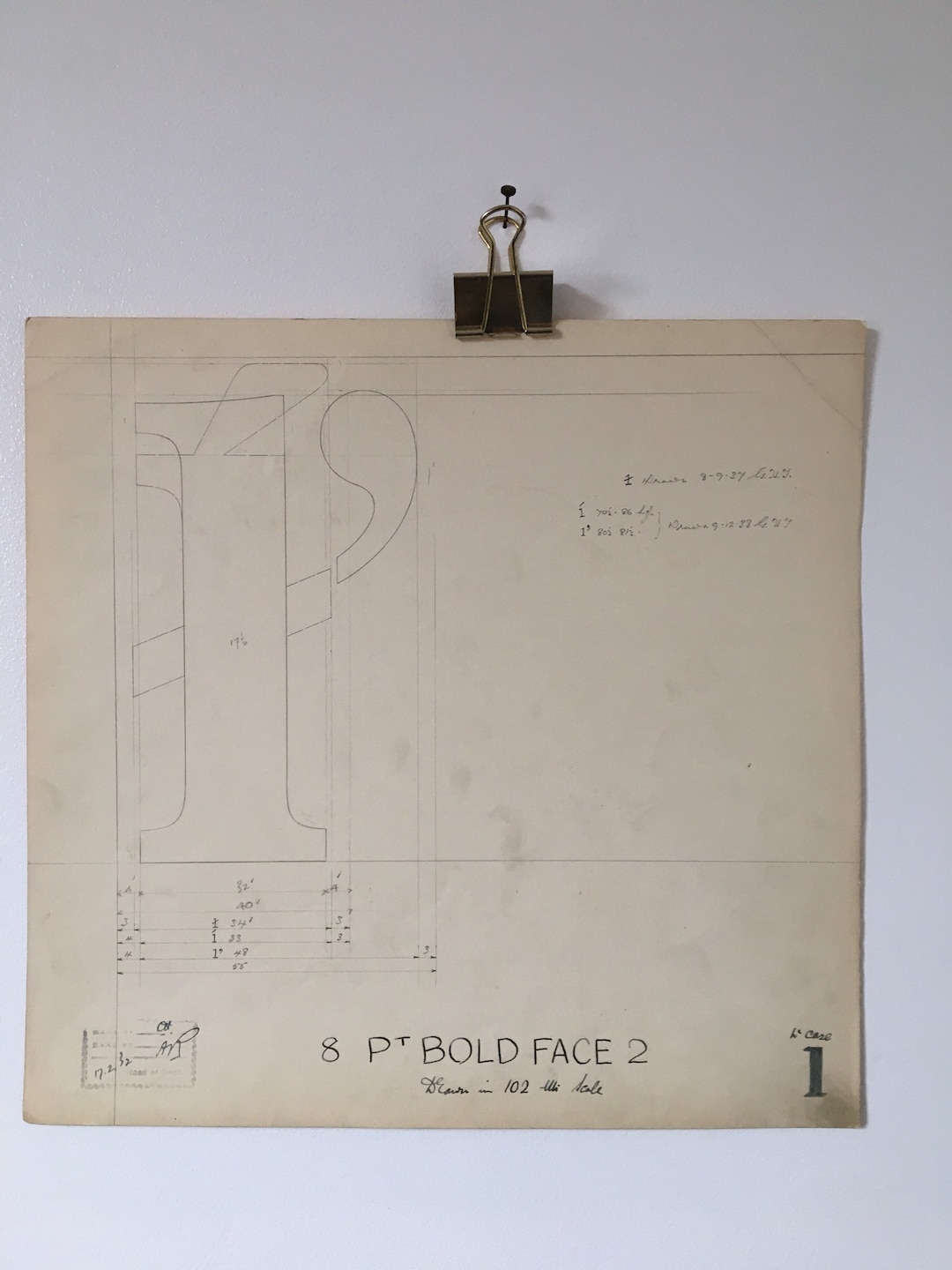 An Original Linotype Master Drawing Salvaged From the Linotype Foundry ...