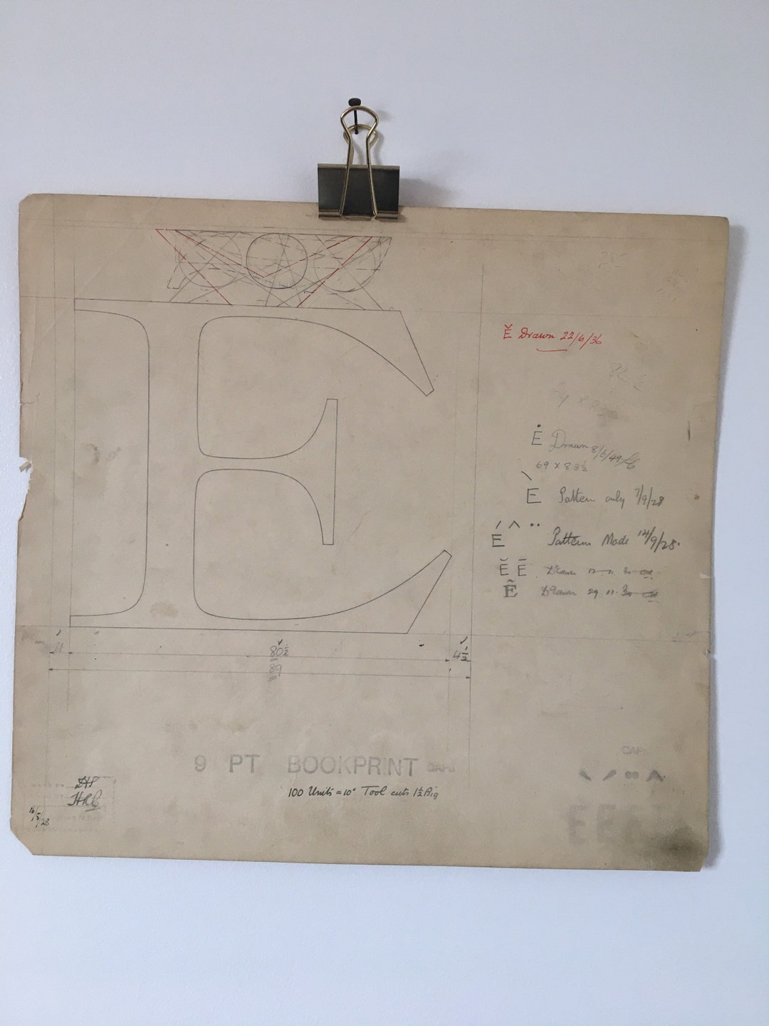 An Original Linotype Master Drawing Salvaged From the Linotype Foundry ...