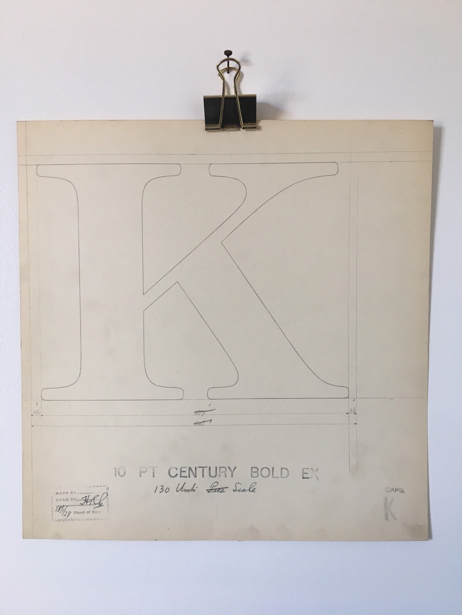 An Original Linotype Master Drawing Salvaged From the Linotype Foundry ...
