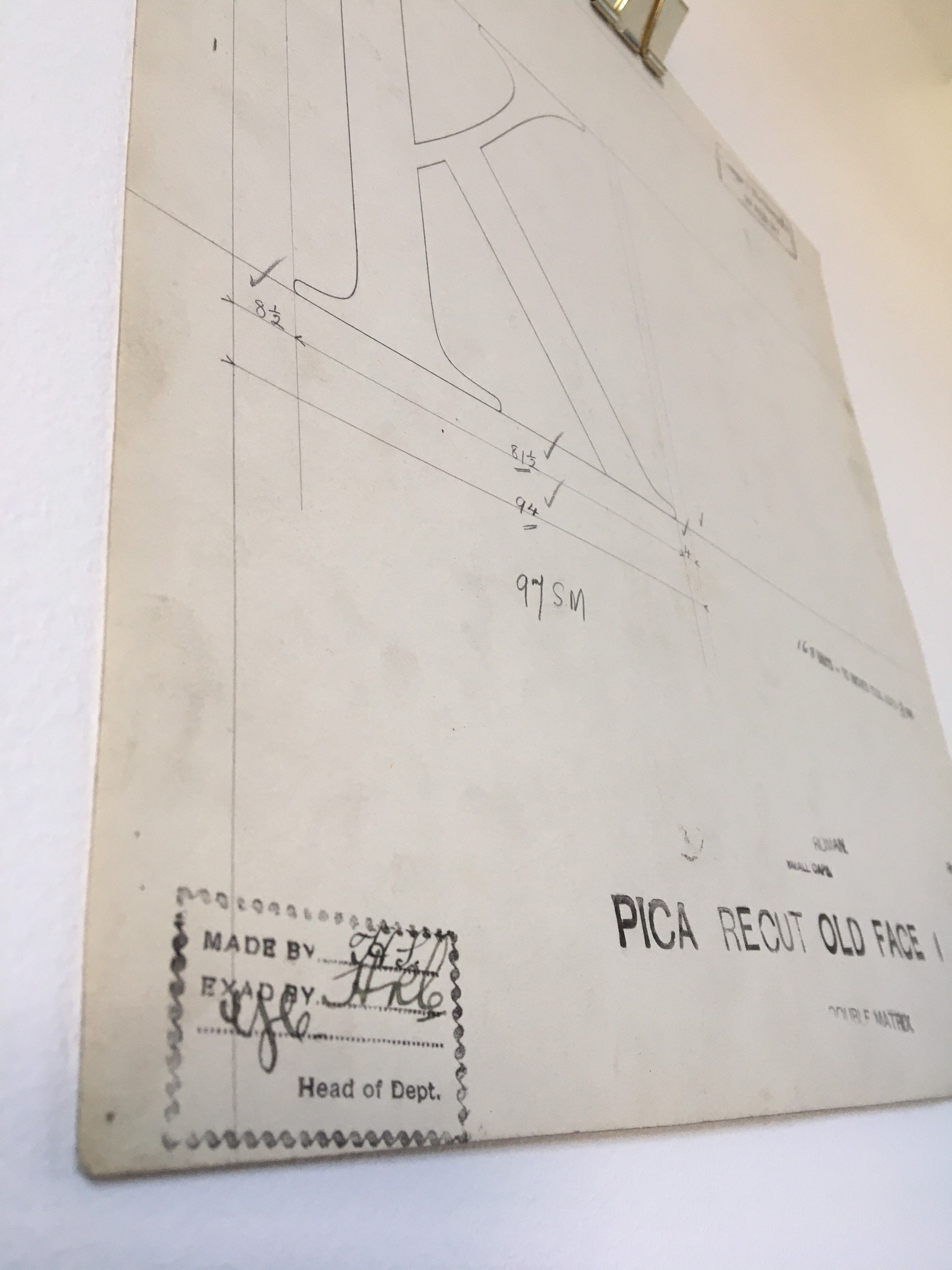 An Original Linotype Master Drawing Salvaged From the Linotype Foundry ...