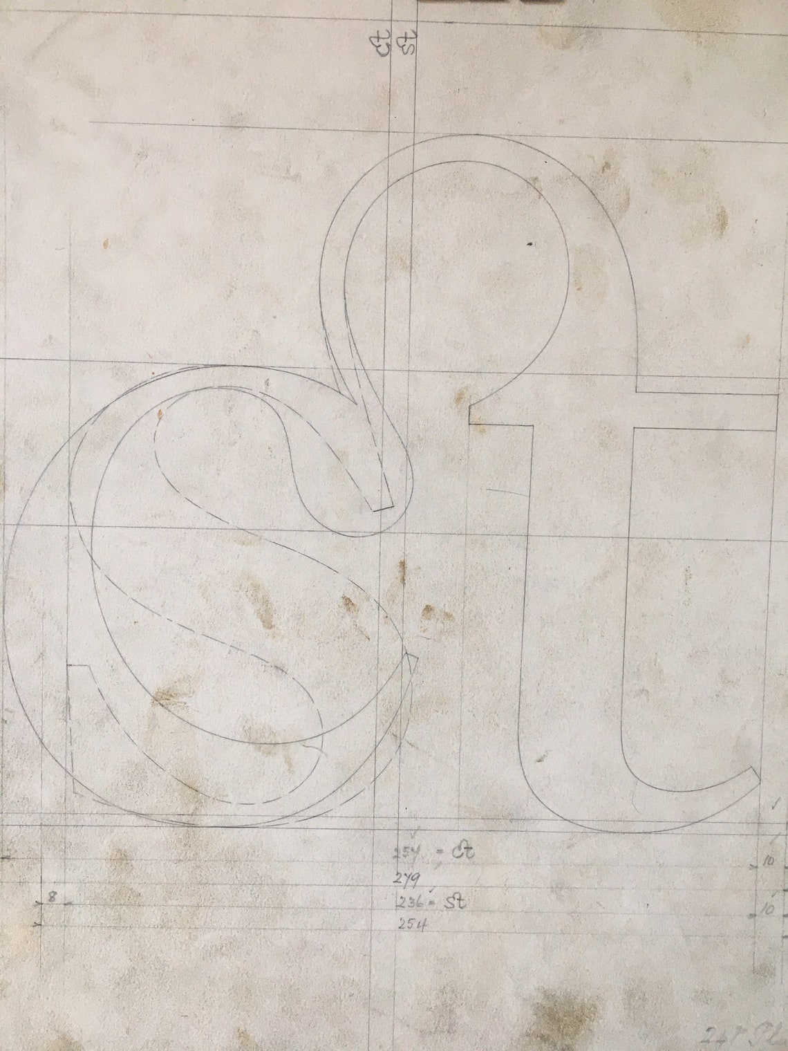 An Original Linotype Master Drawing Salvaged From the Linotype Foundry ...