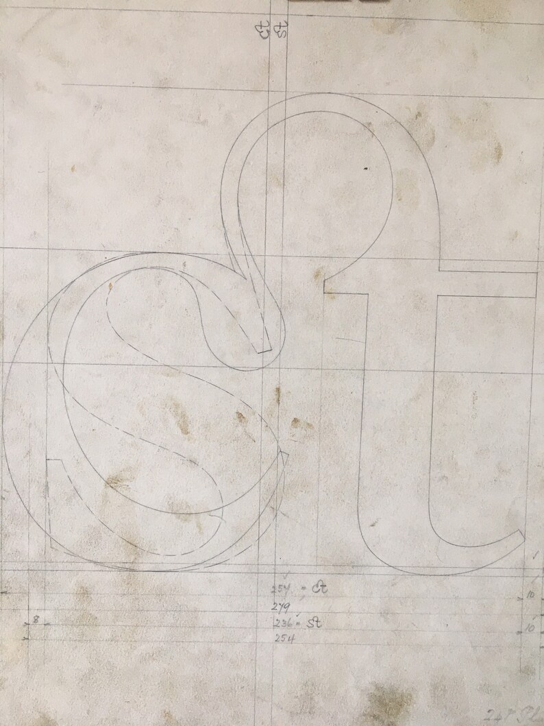 An Original Linotype Master Drawing Salvaged From the Linotype Foundry ...