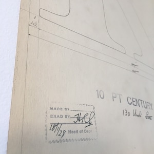 An Original Linotype Master Drawing Salvaged From the Linotype Foundry ...