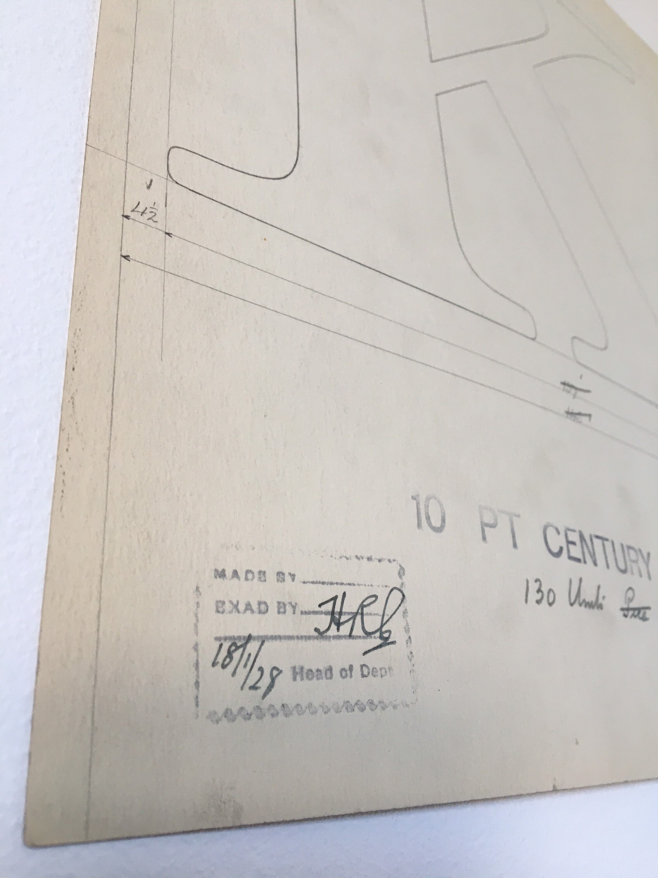 An Original Linotype Master Drawing Salvaged From the Linotype Foundry ...