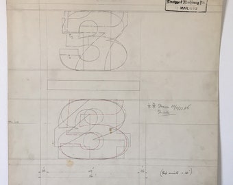An Original Linotype Master Drawing Salvaged From the Linotype Foundry ...