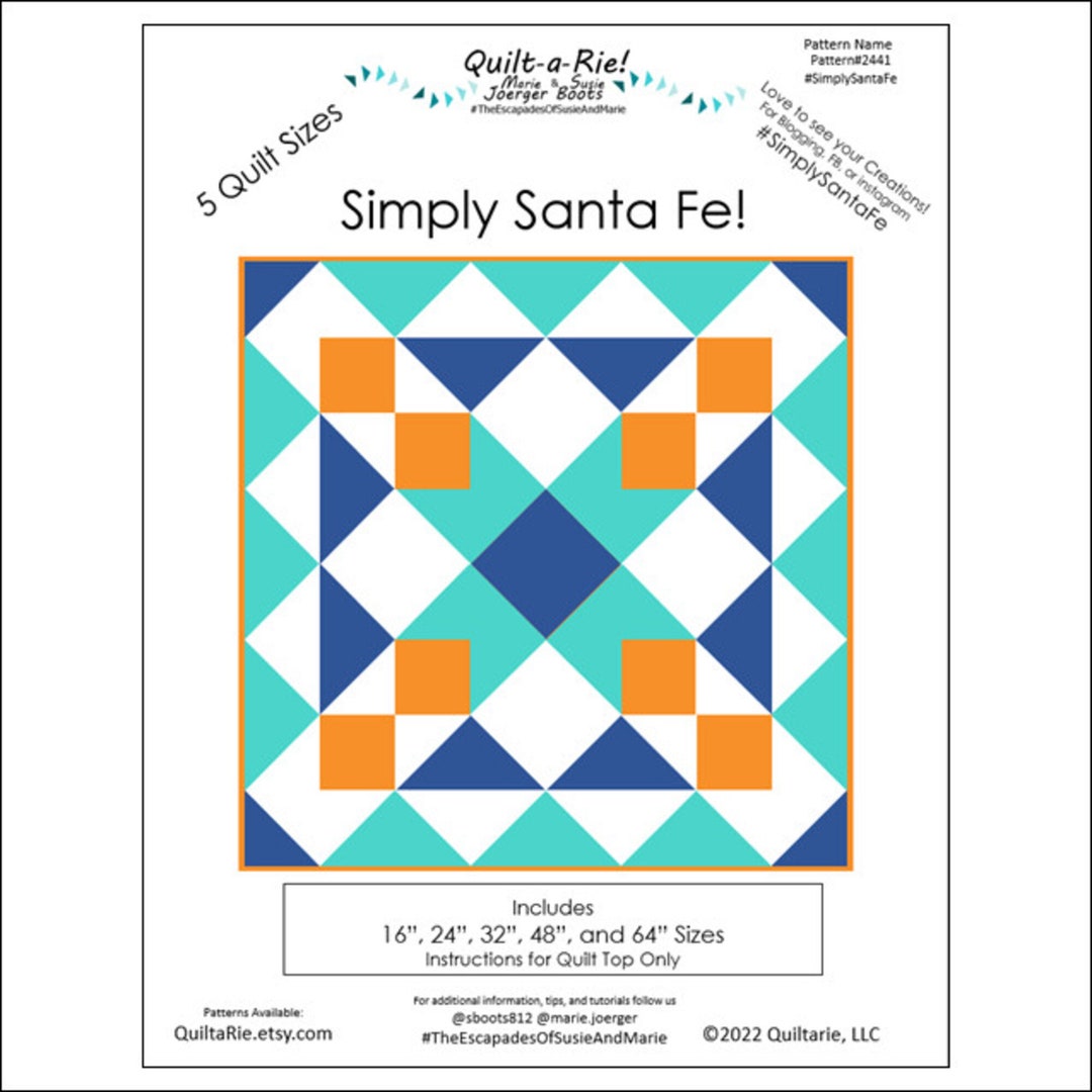 Simply Santa Fe! Quilt Pattern - 5 Sizes - Etsy