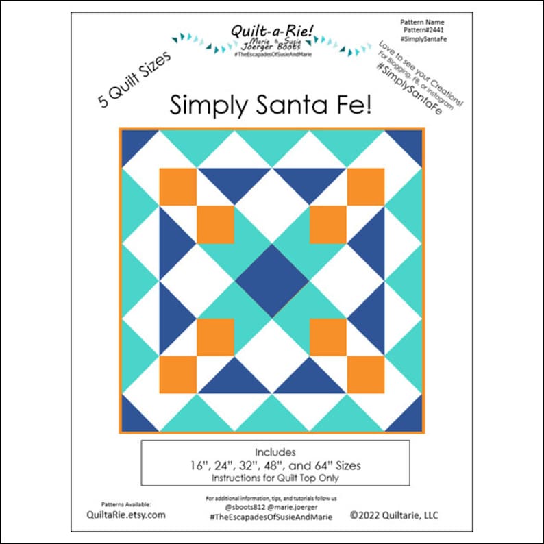 Simply Santa Fe! Quilt Pattern - 5 Sizes - Etsy