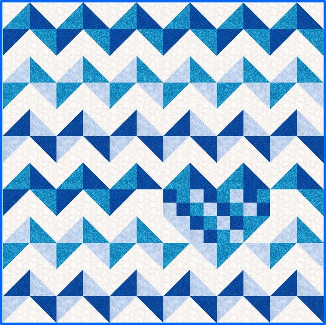 Iheart Chevrons Quilt Pattern PDF Valentine 5 Sizes Heart - Etsy