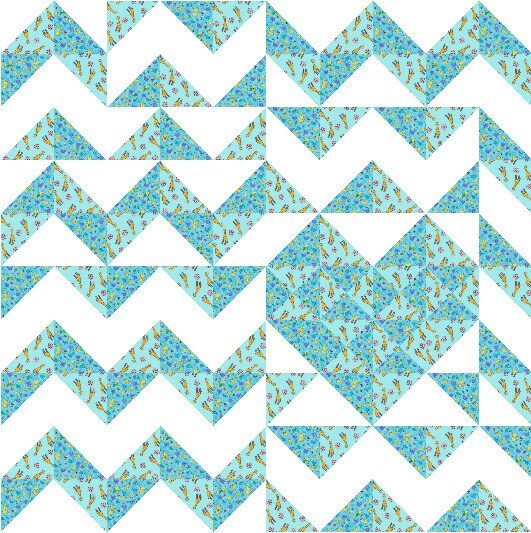 MODERN Iheart Chevrons Quilt Pattern PDF Valentine 4-sizes 24"sq to 60 ...