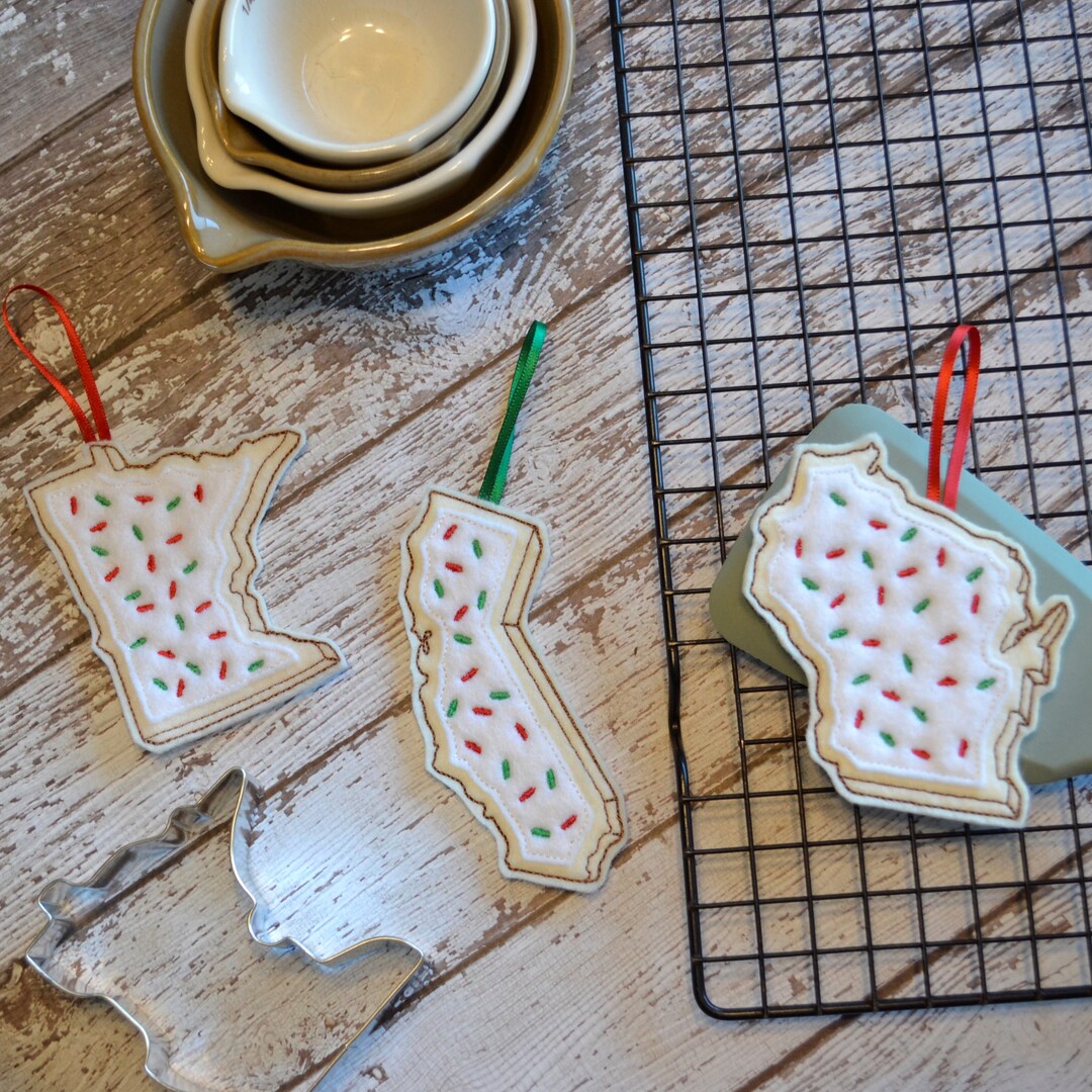 Embroidered State Cookie Felt Ornament, 50 States Available ...