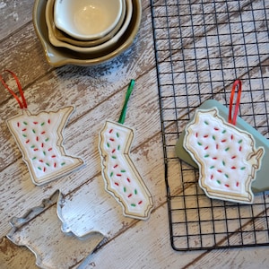 Embroidered State Cookie Felt Ornament, 50 States Available ...