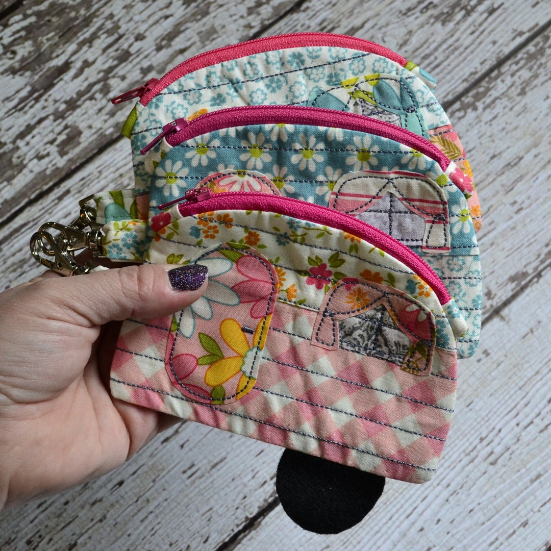 Camper Coin Purse, Embroidered, Fully Lined, Lobster Clasp Clip ...