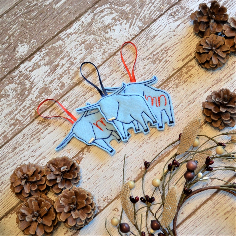 MN Blue Ox Felt Ornament Embroidered Babe the Blue Ox - Etsy
