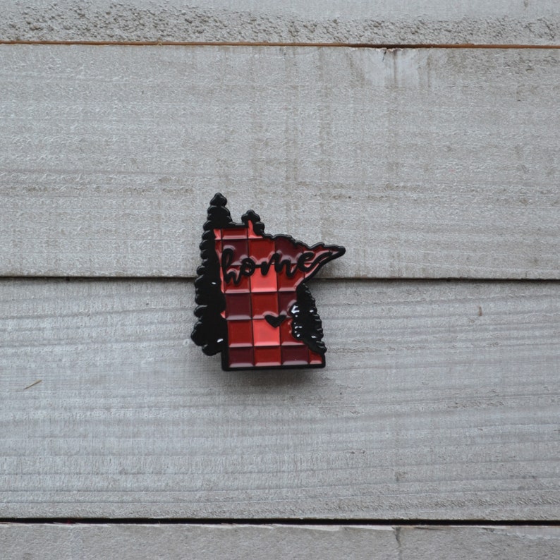 Ready to Ship Minnesota Pin Buffalo Plaid Enamel Pin Cute - Etsy