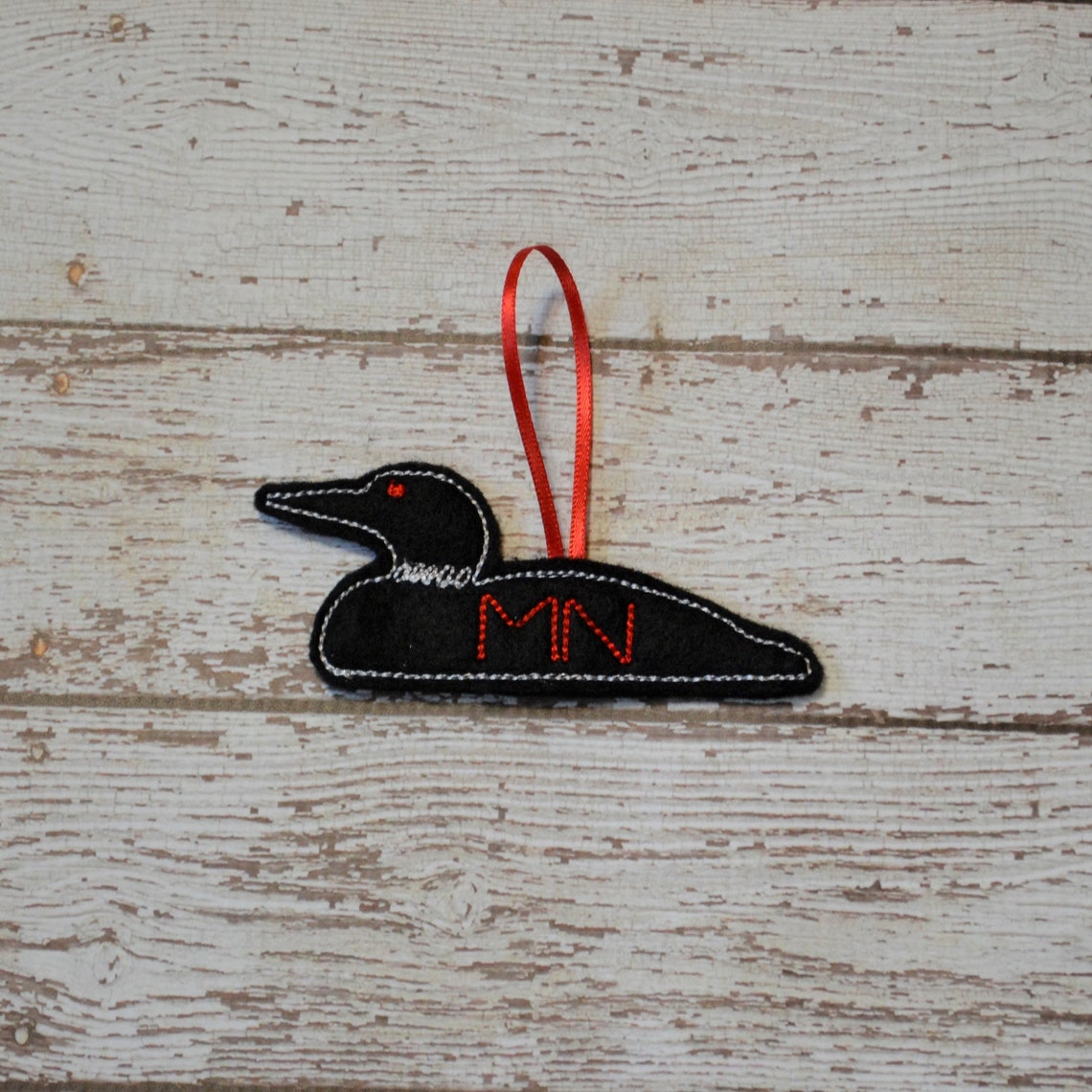 Minnesota Loon Felt Ornament Embroidered Felt Hanging Decor - Etsy