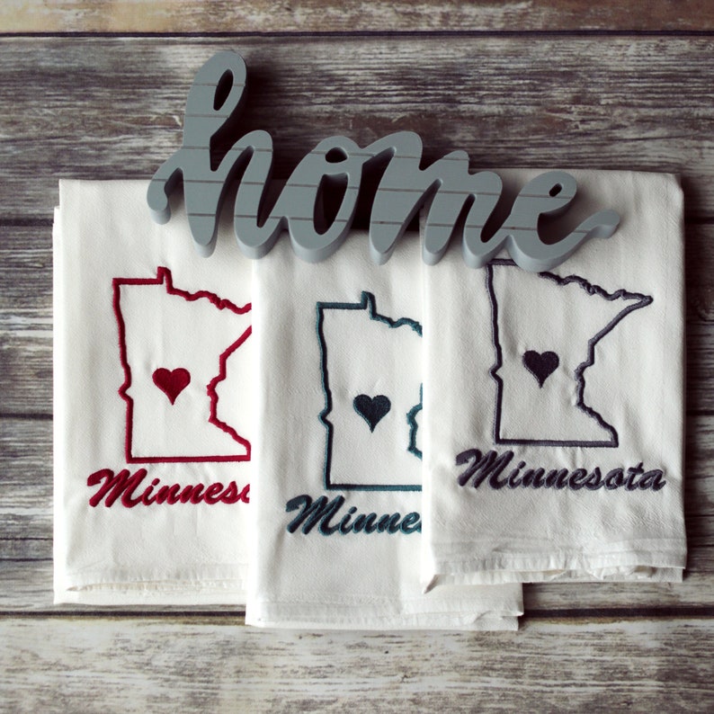 Custom State Embroidered Tea Towel, All 50 States Available ...