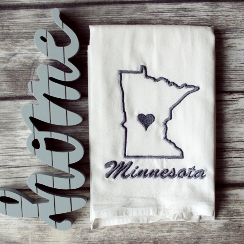 Custom State Embroidered Tea Towel, All 50 States Available ...
