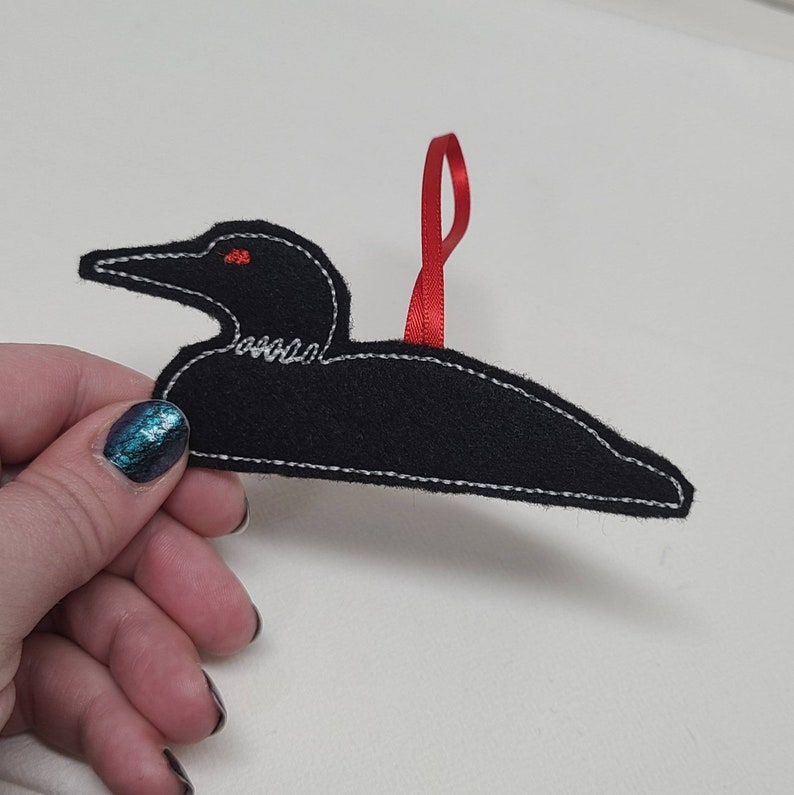 Minnesota Loon Felt Ornament - Embroidered Felt Hanging Decor - Etsy