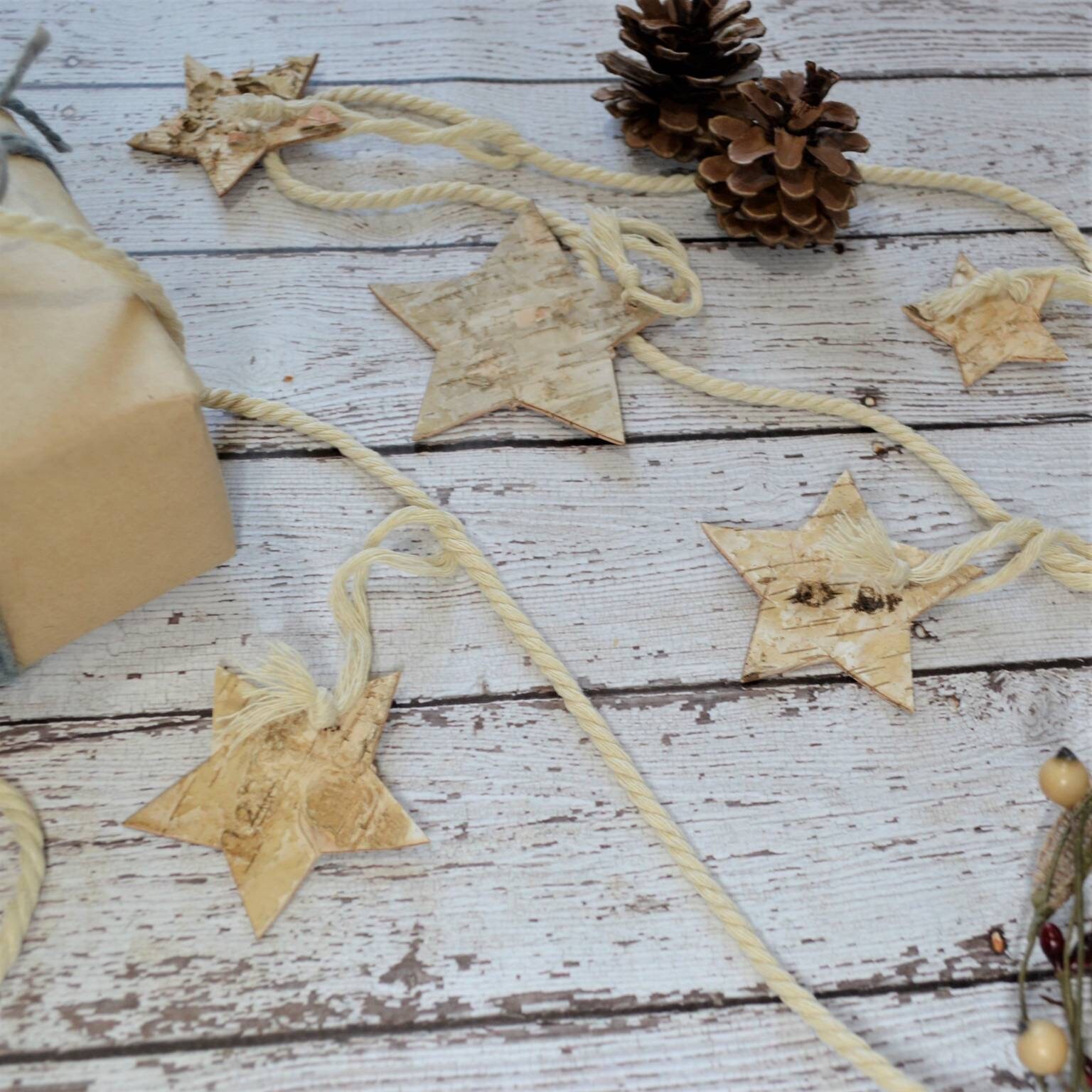 NEW Star Birch Bark Garland 120 inches | Etsy