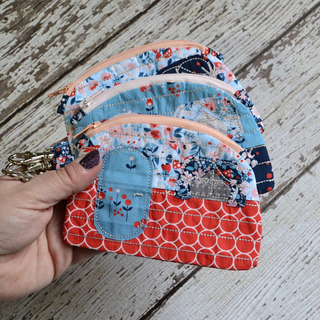 Camper Coin Purse, Embroidered, Fully Lined, Lobster Clasp Clip ...