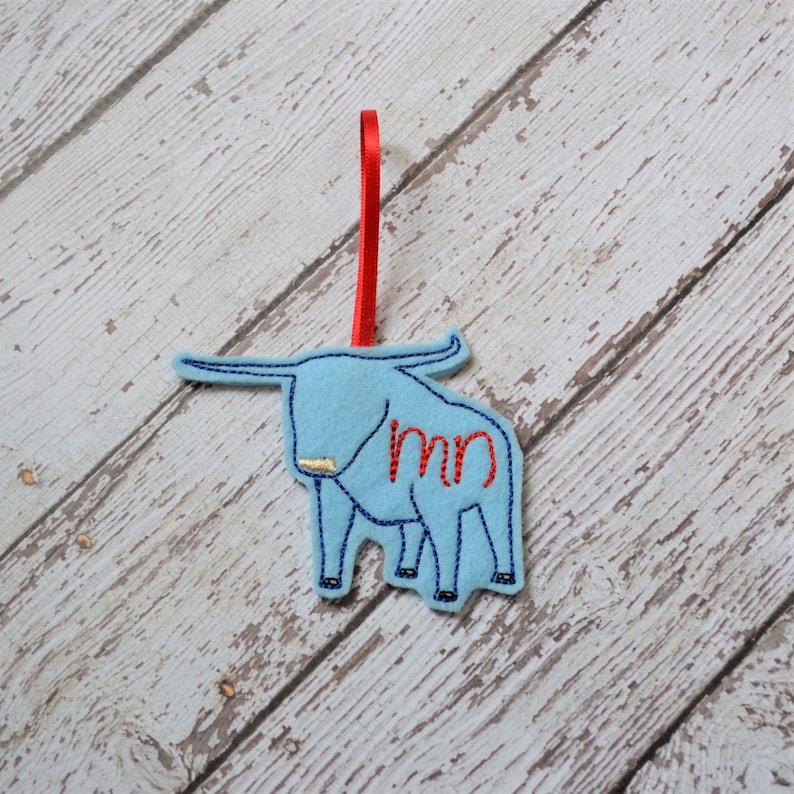 MN Blue Ox Felt Ornament Embroidered Babe the Blue Ox - Etsy